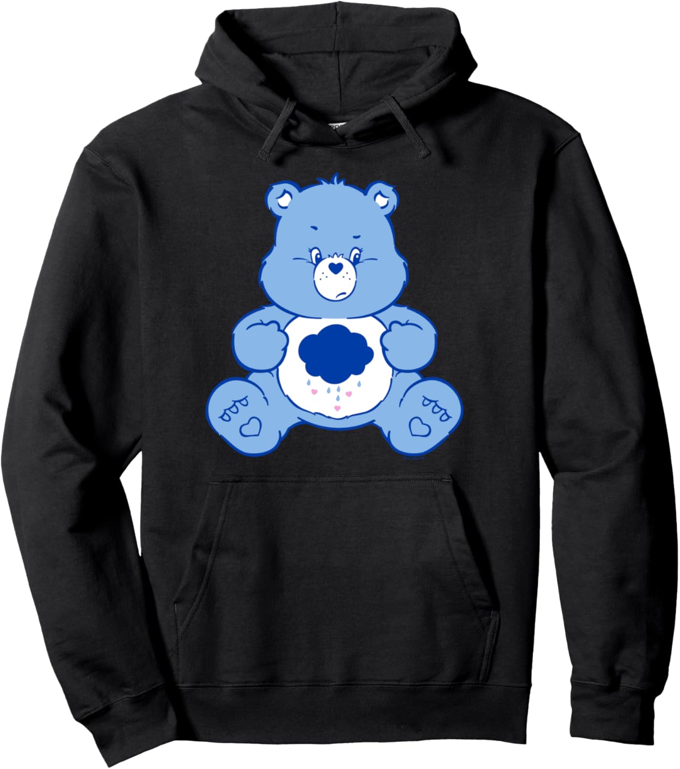 Care Bears Vintage Classic Grumpy Bear Cloudy Belly Badge Pullover Hoo ...